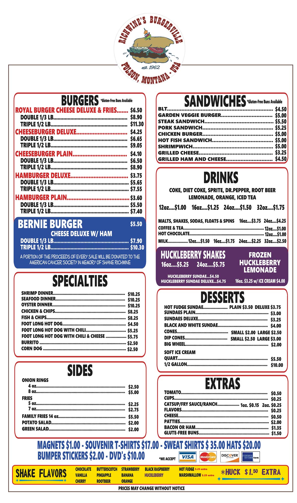 Online Menu – Richwines Burgerville